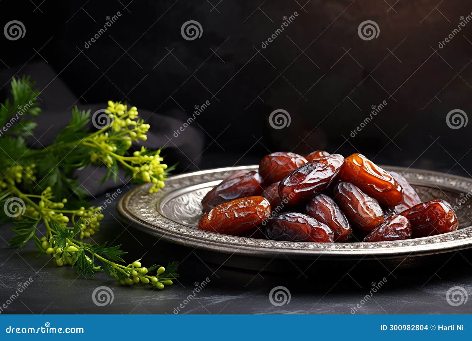 Generative AI Image of Iftar with Healthy Dates Fruit on a Ancient ...