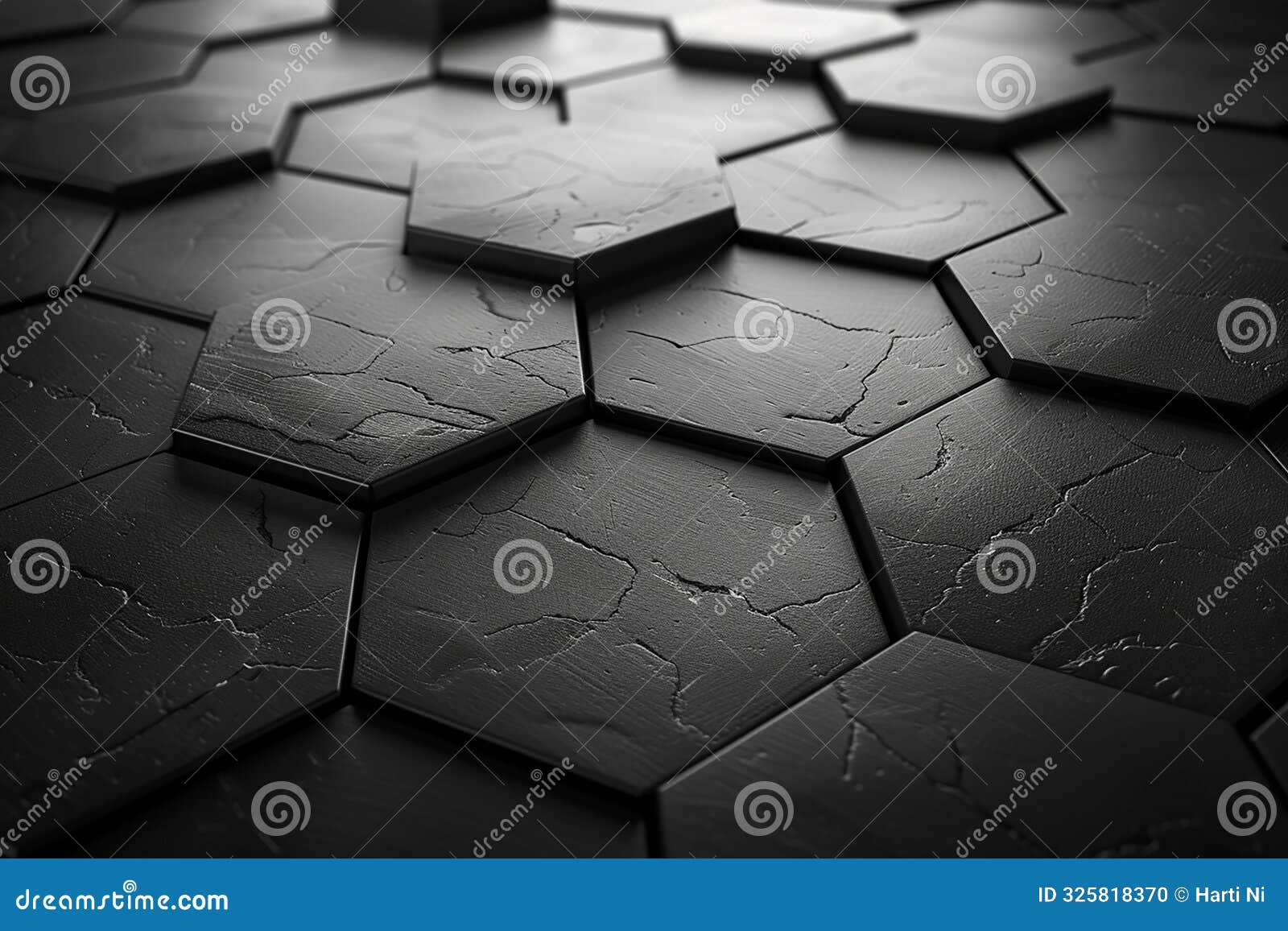 Generative AI Image Of Interlocked Stone Honeycomb Hexagon Pattern ...