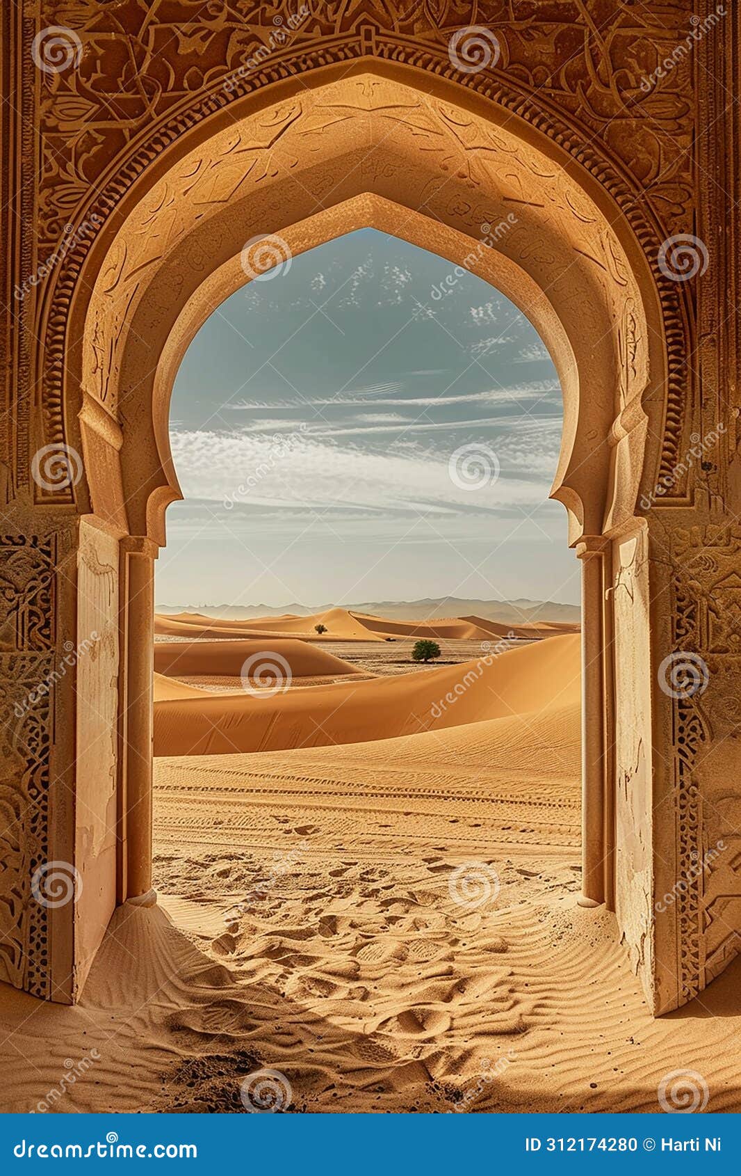 Generative AI Image of Islamic Ornament Frame of Entrance Gate with ...