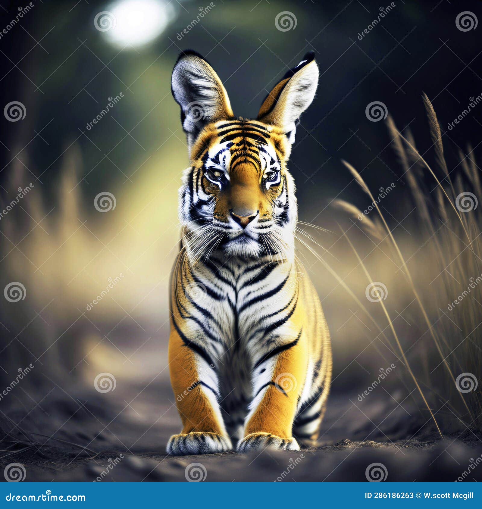 Generative AI Image of a Jack Rabbit Tiger Stock Illustration ...