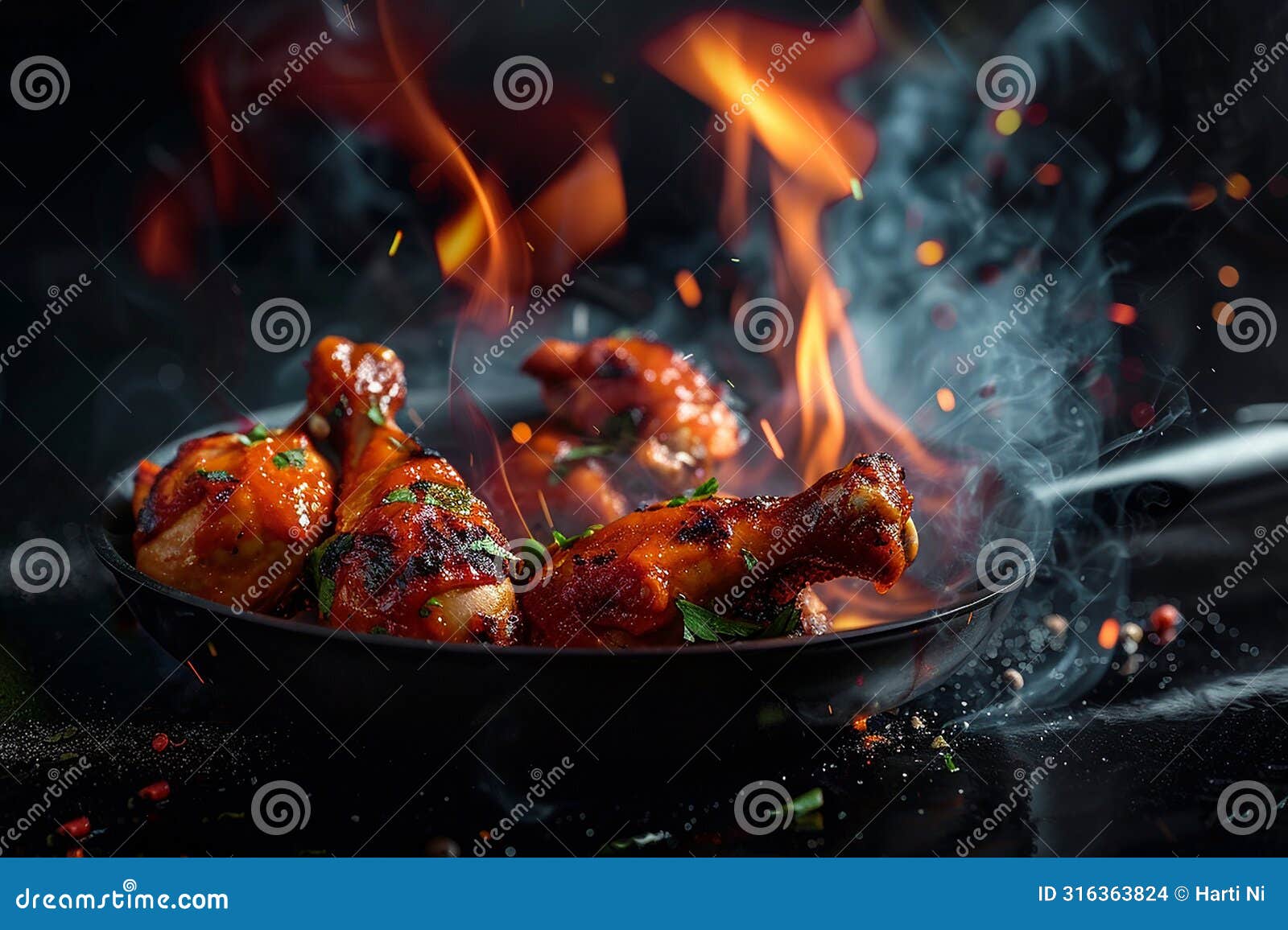 Generative AI Chicken Paella Of Arborio Rice Chicken Fillet Mushrooms ...