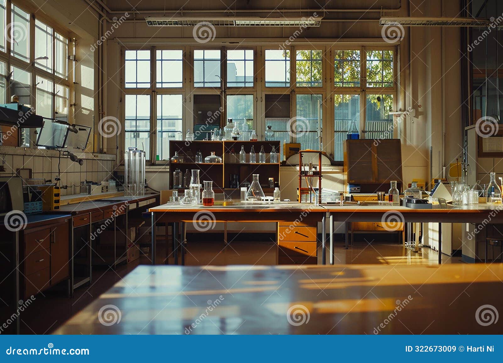 Generative AI Image of Laboratory Landscape with Glass Tubes and ...