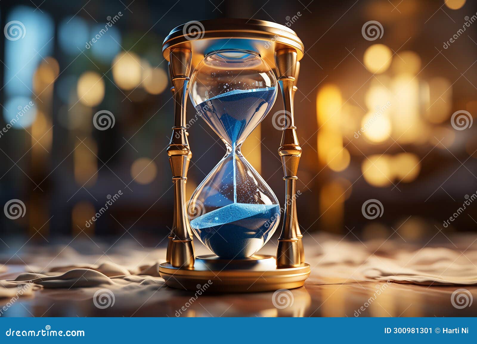 Generative AI Image of Magical Hourglass for Counting Time with Flowing ...