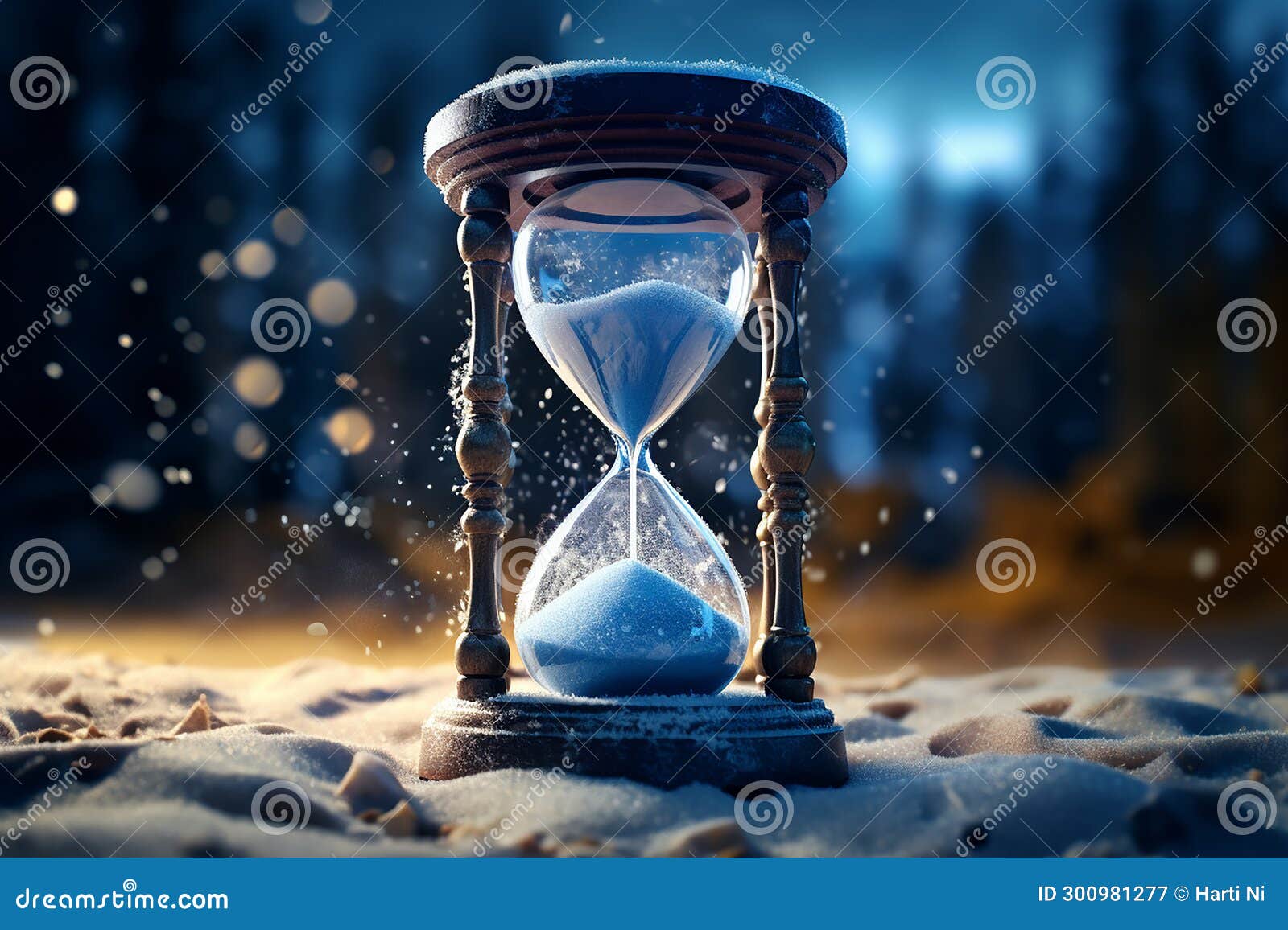 Generative AI Image of Magical Hourglass for Counting Time on Winter ...