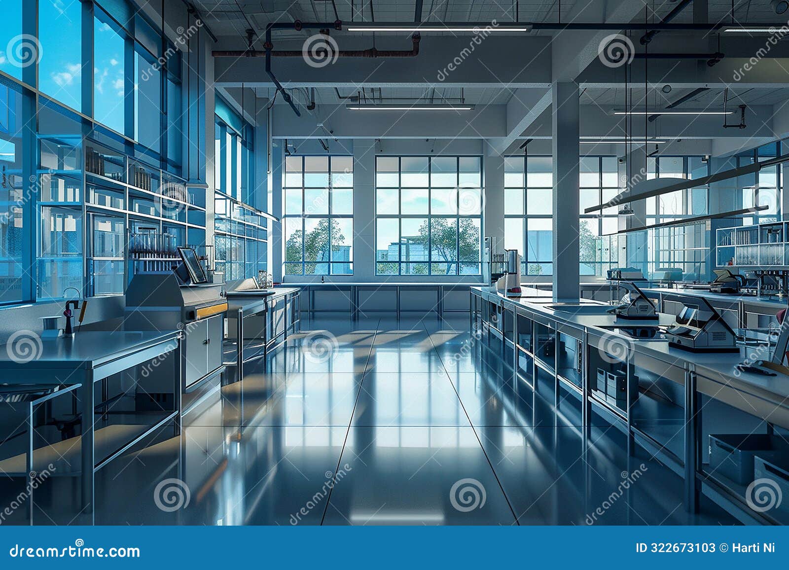 Generative AI Image Of Modern Laboratory Room With Practical Equipment ...