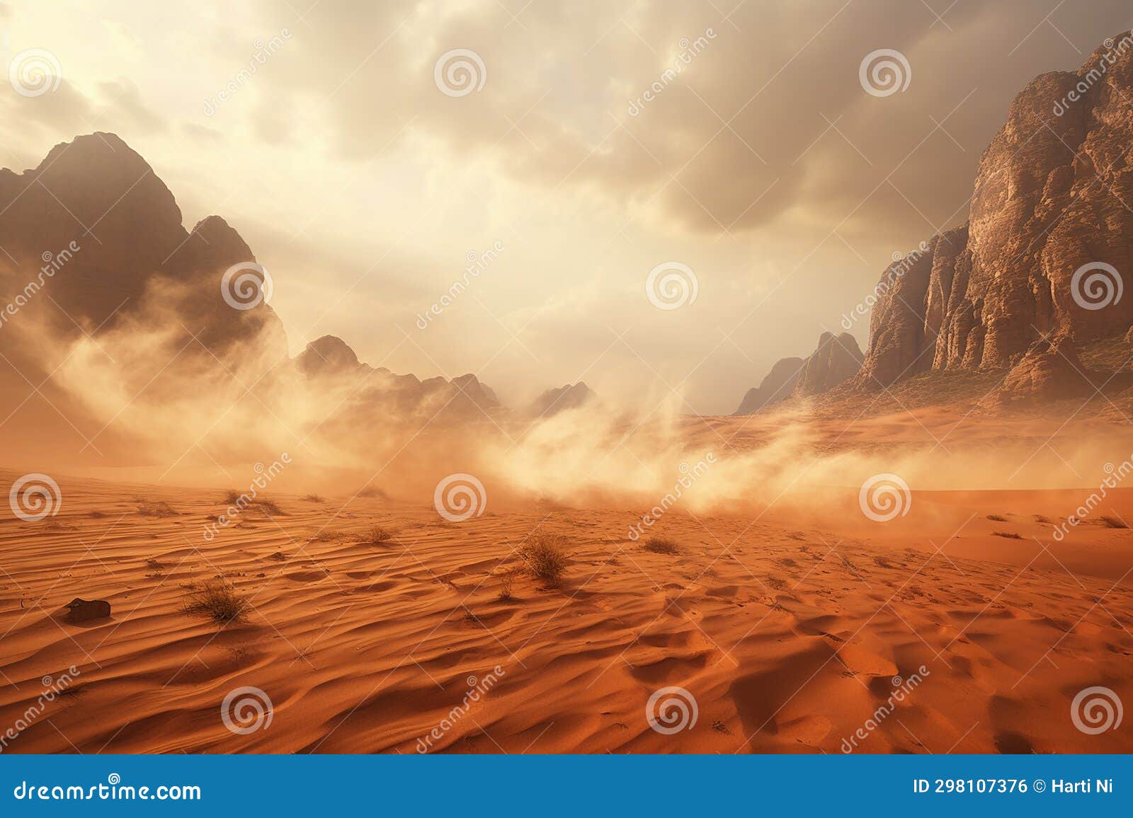 Generative AI Image of Nature Landscape in Arabian Desert with Dust and ...