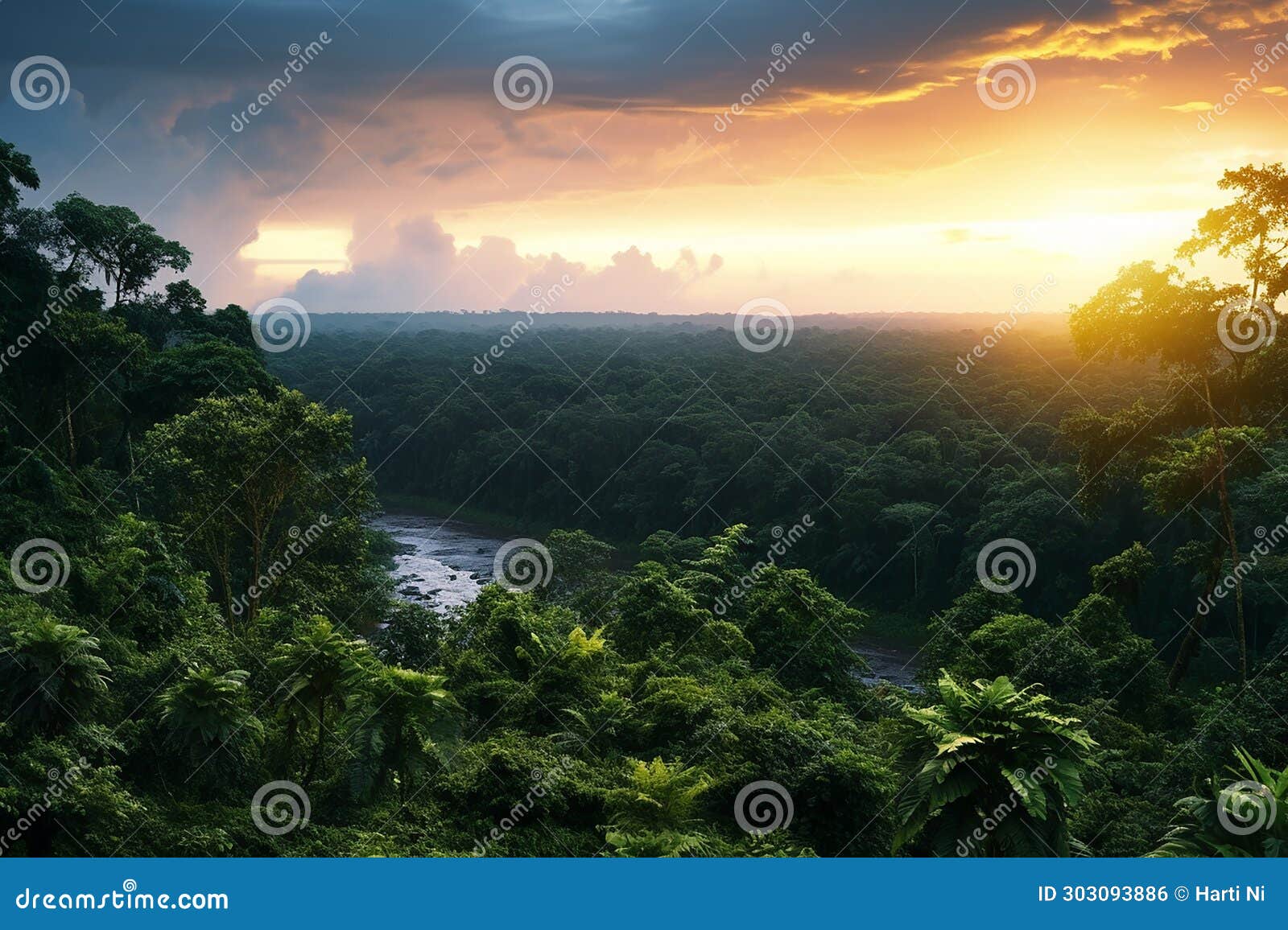 Generative AI Image of Nature Landscape with Lush Green Trees in Amazon ...