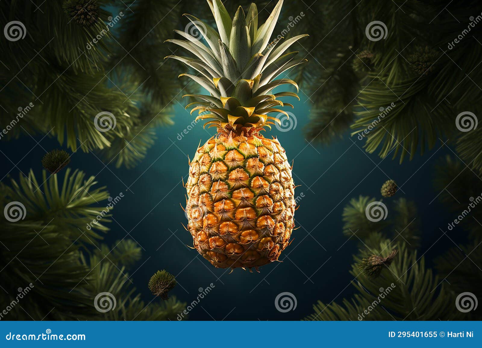 Generative AI Image of Pineapple Fruit Falling from Tree in the Garden ...