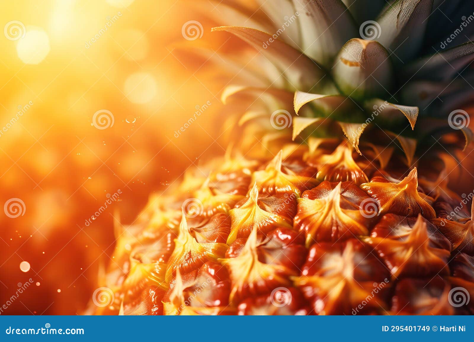 Generative AI Image of Pineapple Skin Texture on Bright Light ...