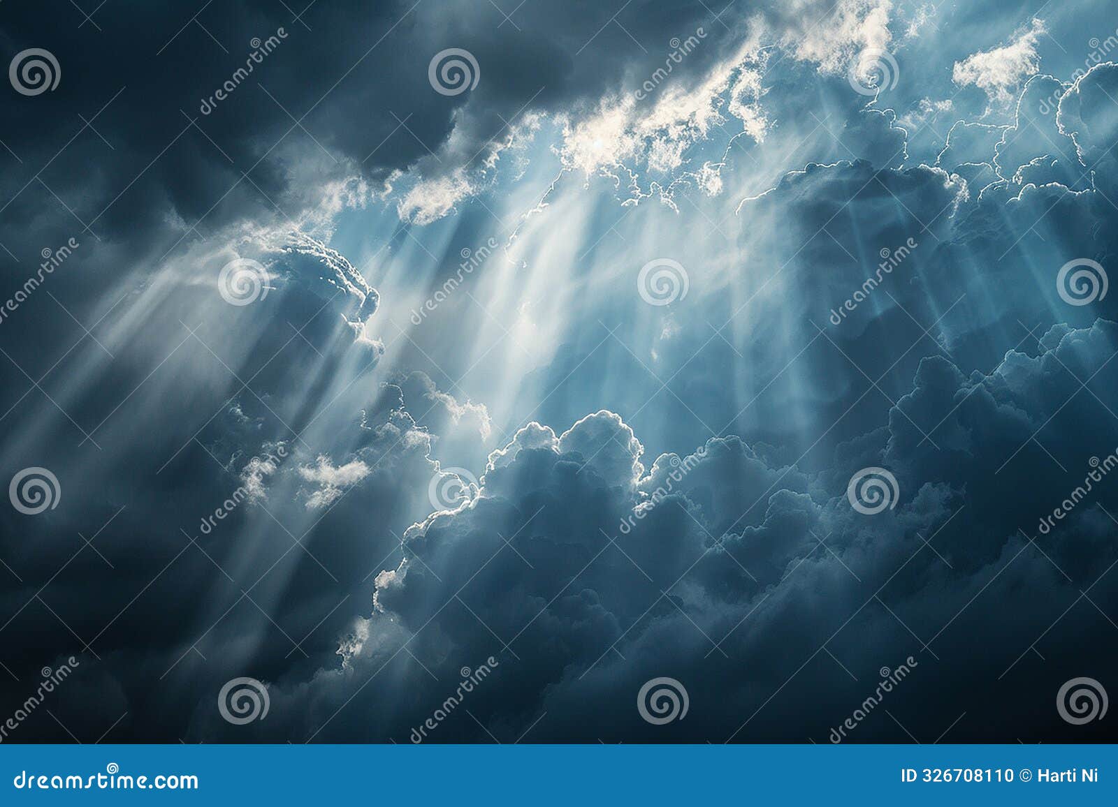Generative AI Image Rays of Light Shining through Dark Clouds Wallpaper ...