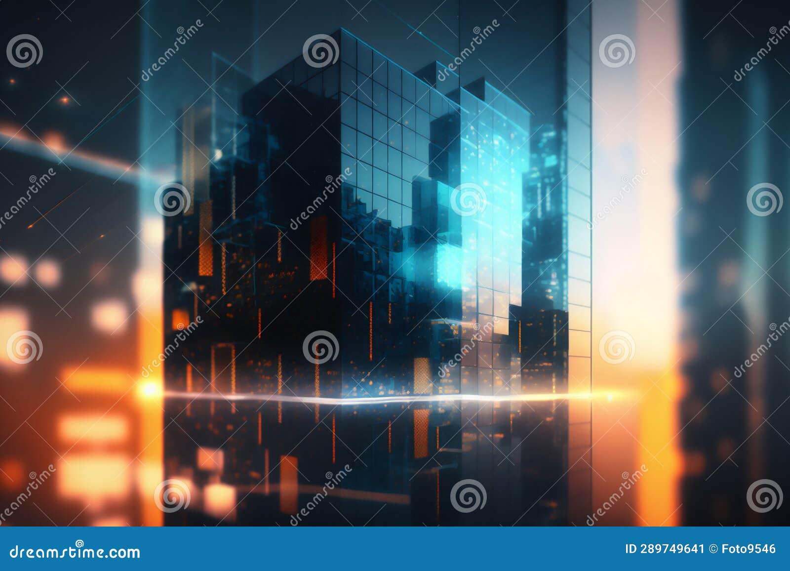 Generative AI Image of a Reflection in the Glasses of a Skyscraper ...