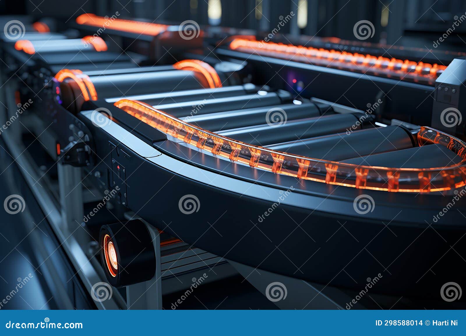 Generative AI Image of Roller Conveyor System for Package Transfer ...