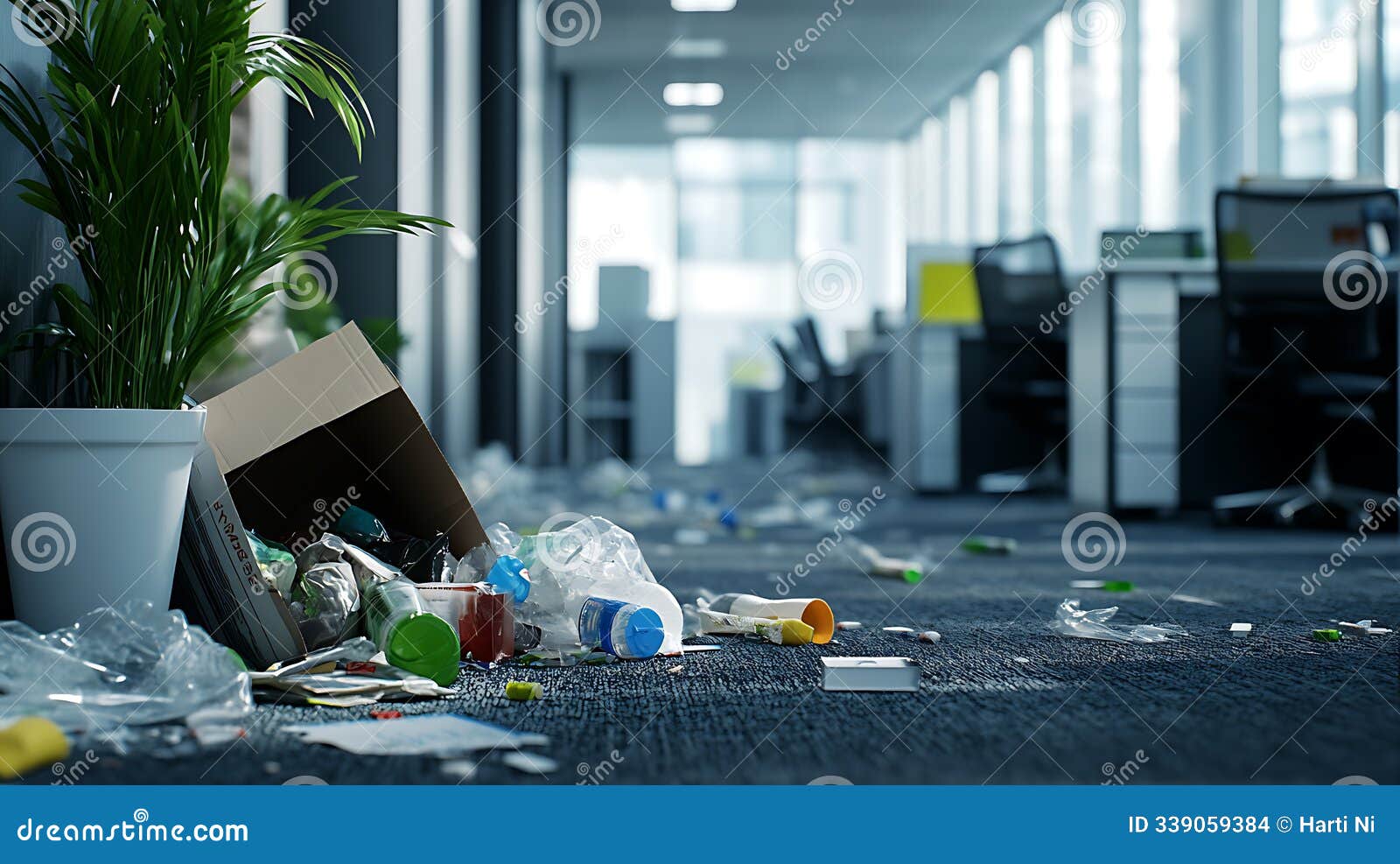 Generative AI Image of Scattered Trash Rubbish Garbage at Dirty Modern ...