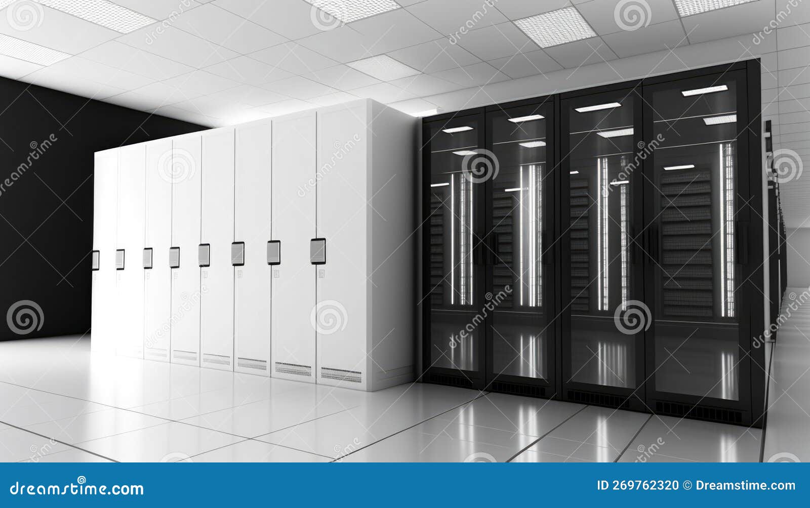 Generative AI Image of Server Room Stock Illustration - Illustration of ...