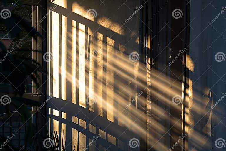 Generative AI Image of Shadows and Light Reflecting the Window Stock ...