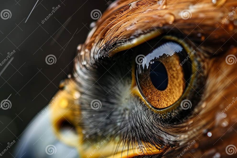 Generative AI Image of Sharp Eye Vision of Eagle Hawk Falcon Stock ...