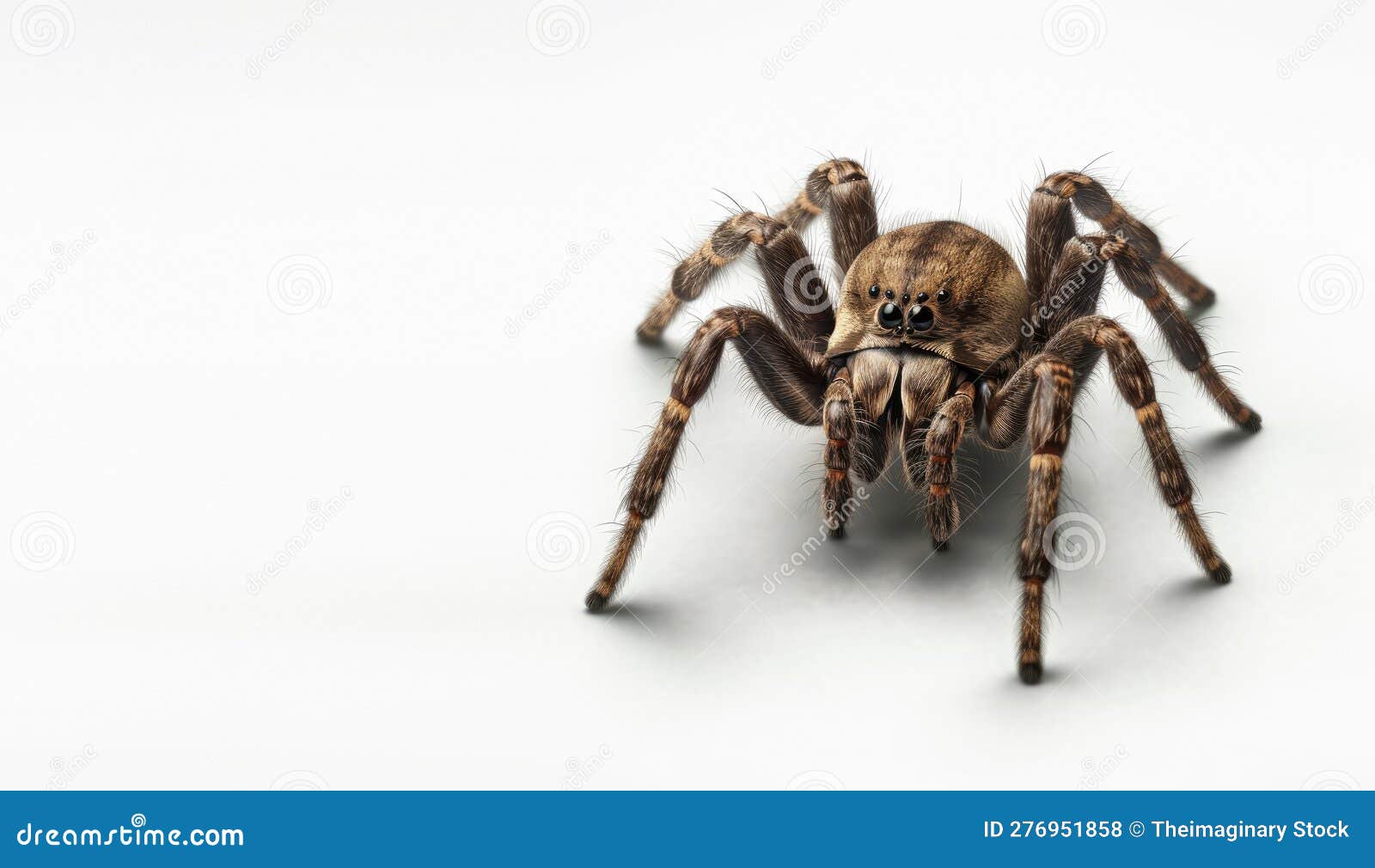 Macro Shot of Spider on Isolated White Background Stock Illustration ...