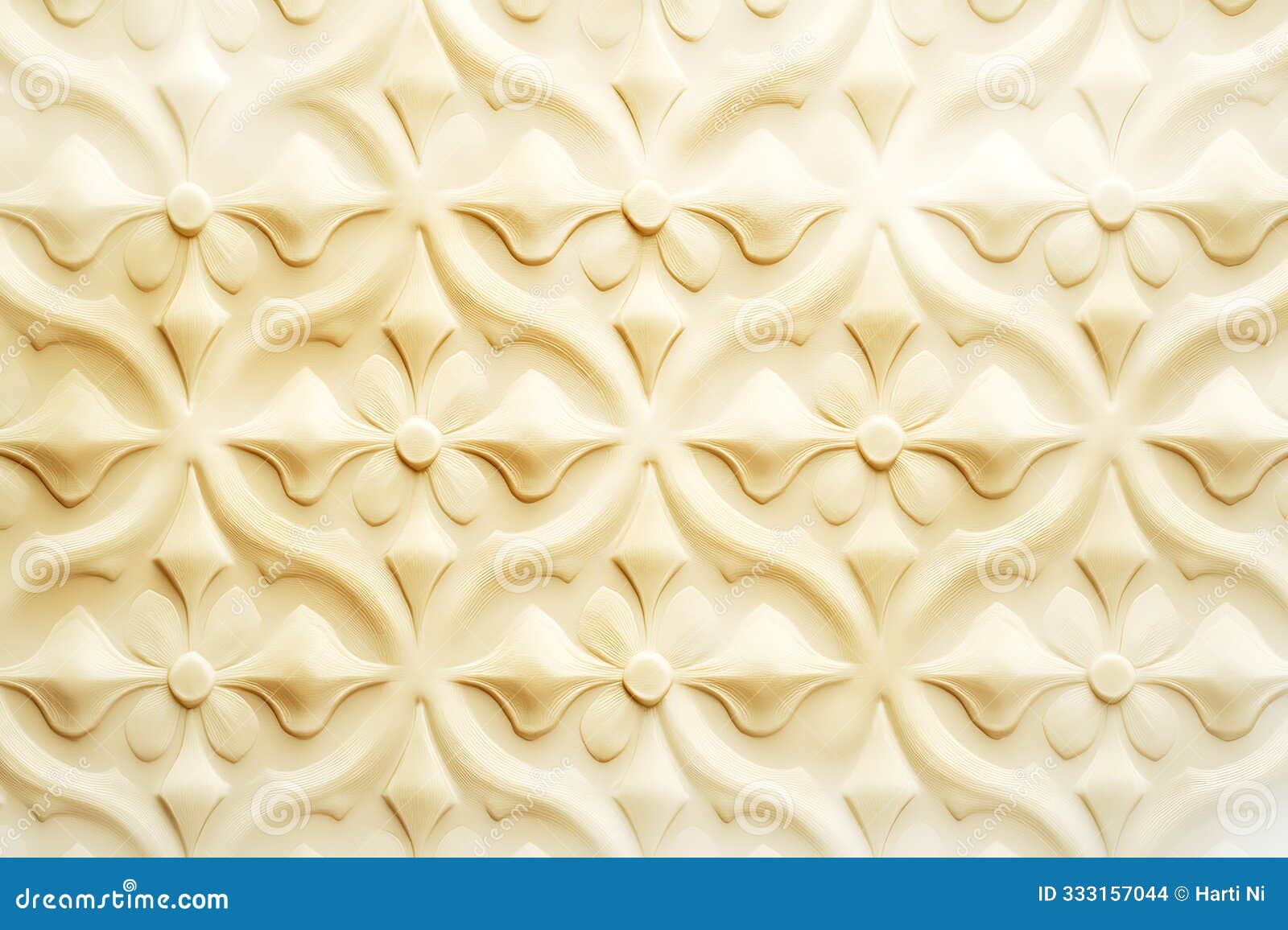 Generative AI Image of Soft Cream Wall with Delicate Symmetrical Floral ...