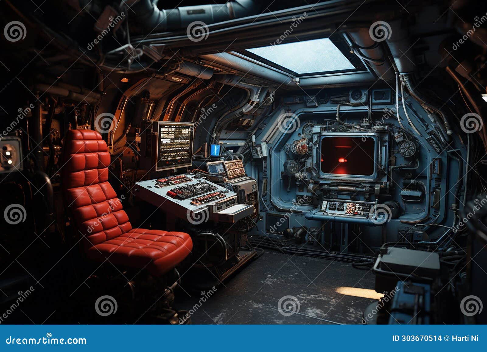 Generative AI Image of Spaceship Interior with Advanced Technology ...