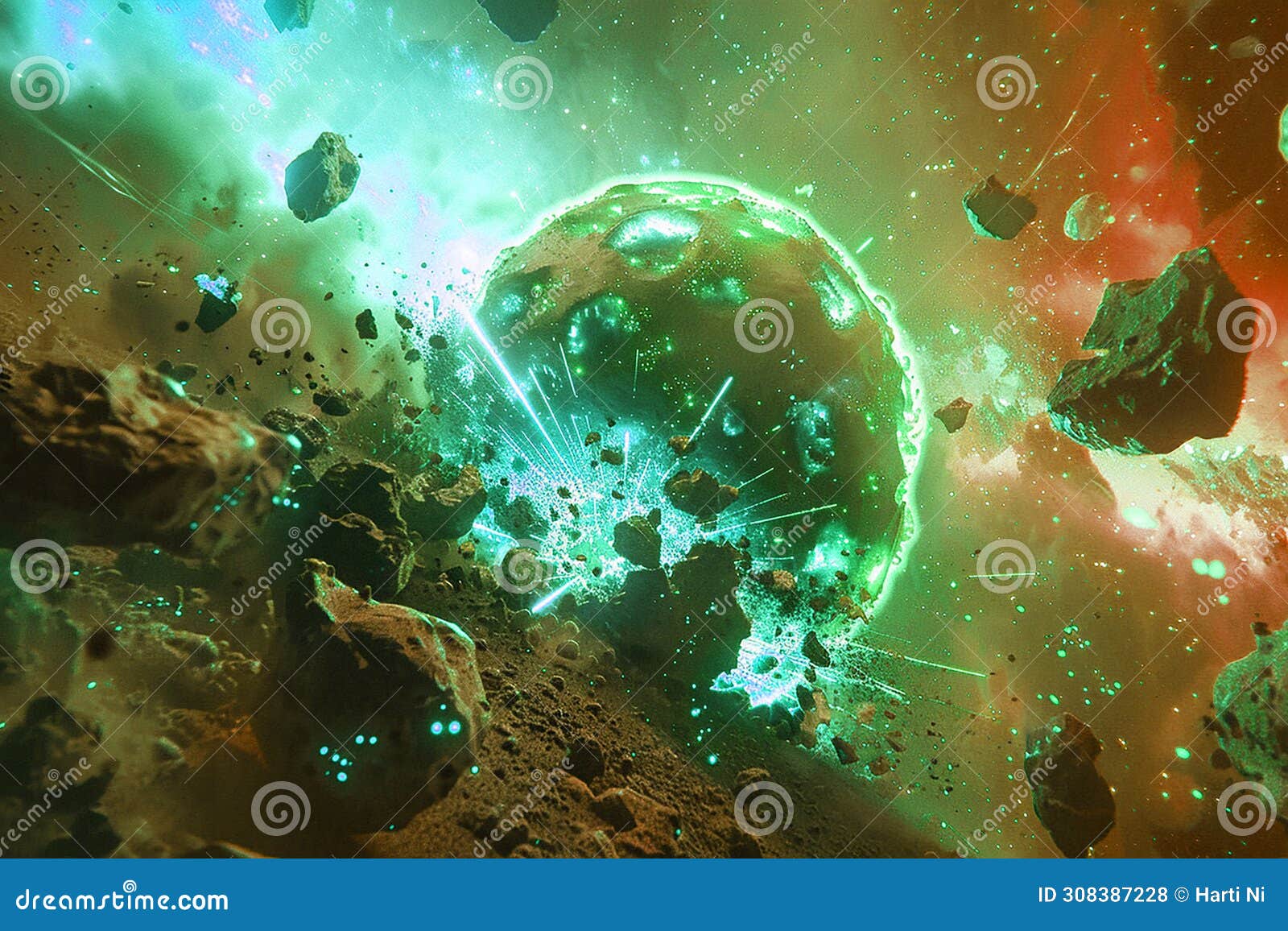 Generative AI Image of Terrifying Explosion from Meteor Rock Falling ...