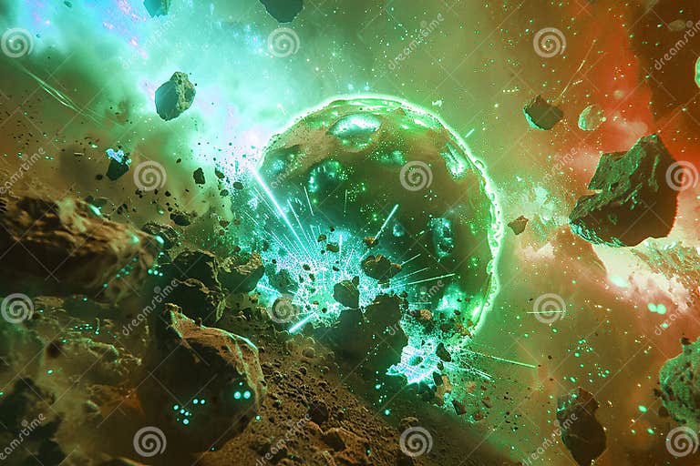 Generative AI Image of Terrifying Explosion from Meteor Rock Falling ...