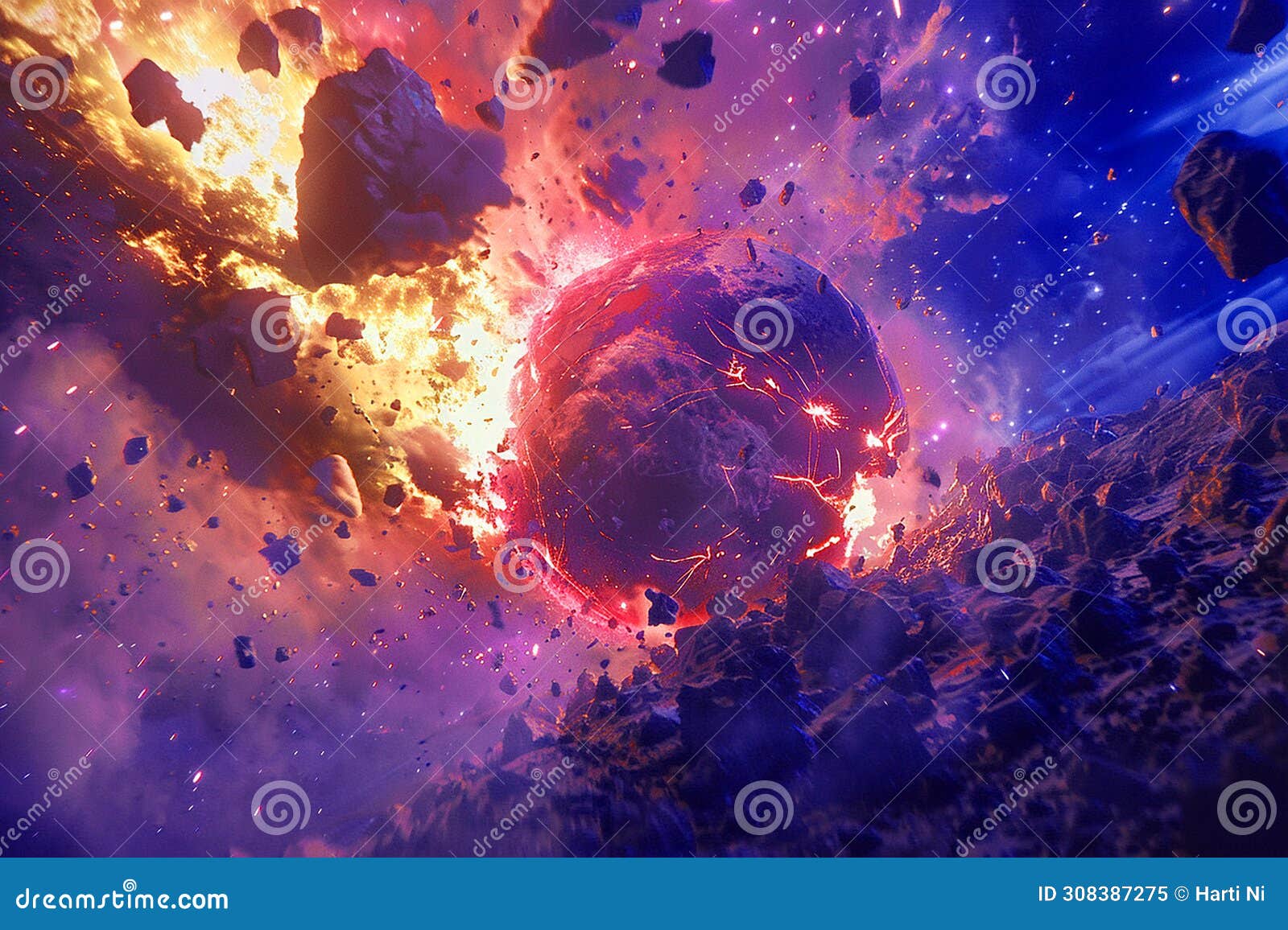 Terrifying Rocks Fire Explosion. Generate Ai Stock Image ...