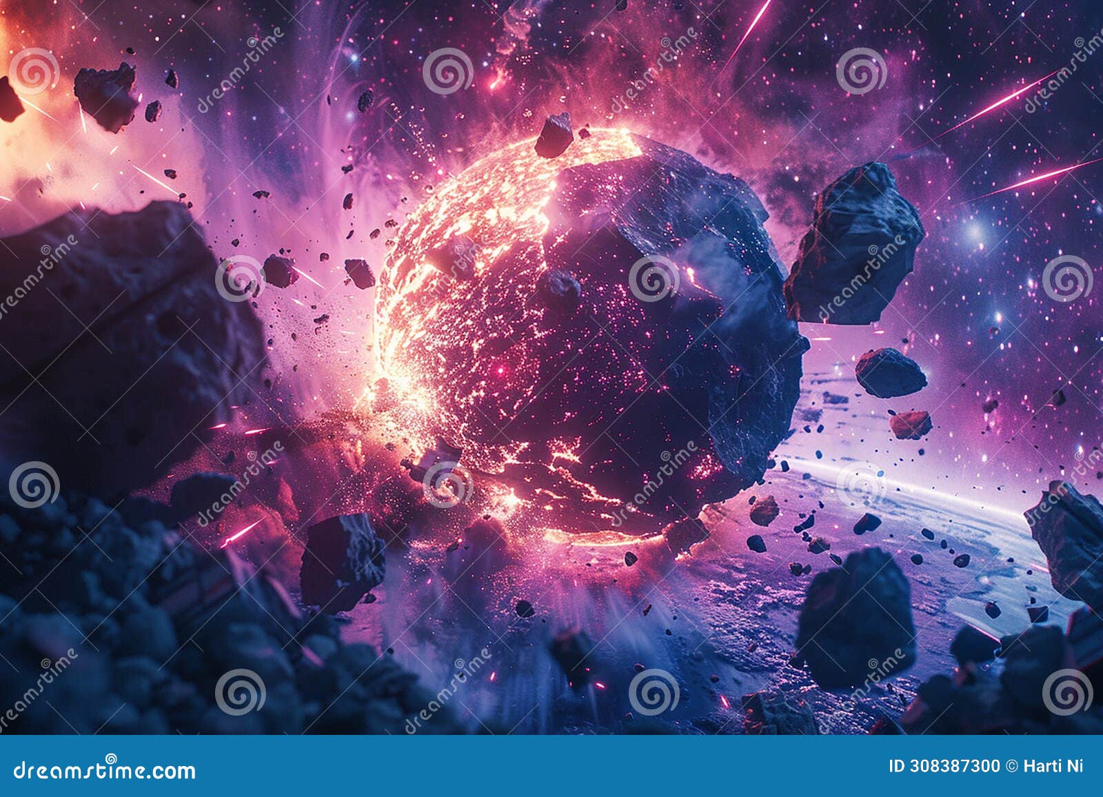 Terrifying Rocks Fire Explosion. Generate Ai Stock Image ...