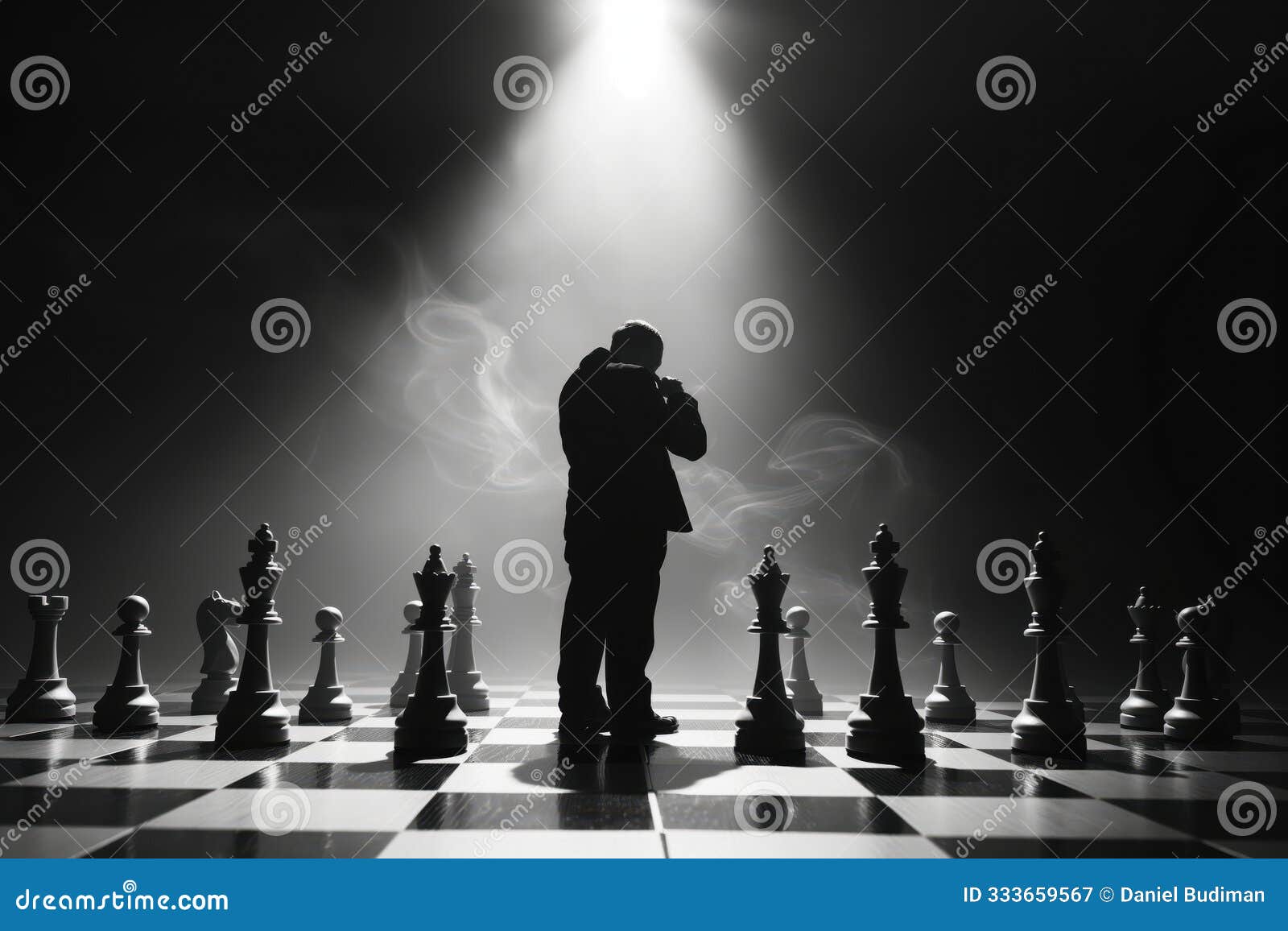 The Thinker, the Mastermind. Senior Businessman and Chess Stock ...