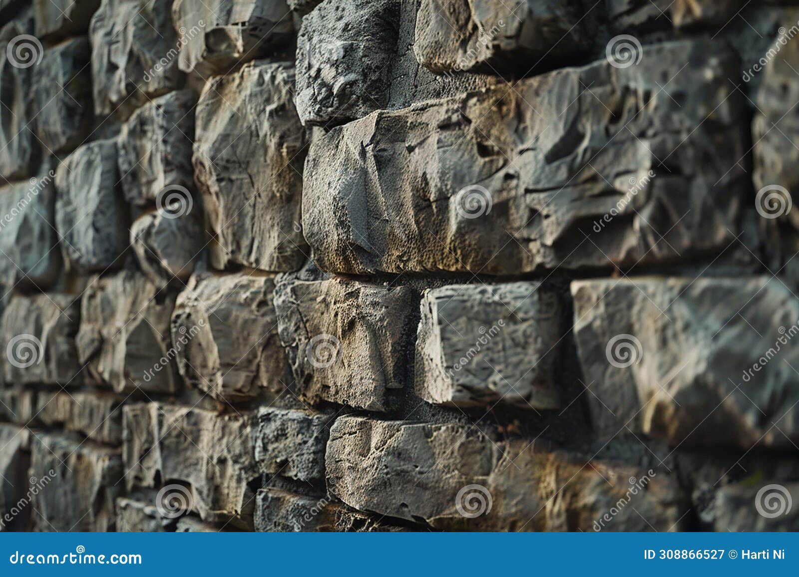 Generative AI Image of Tilt Angle Shot of Dark Natural Stone Wall with ...