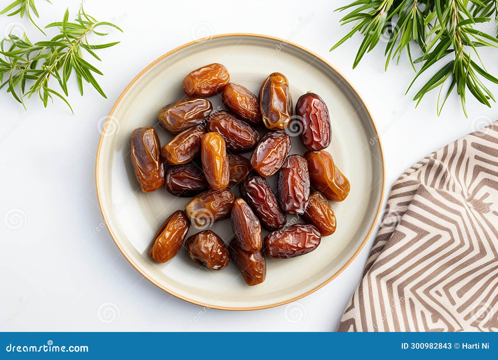 Generative AI Image of Top View of Iftar with Delicious Dates Fruit in ...