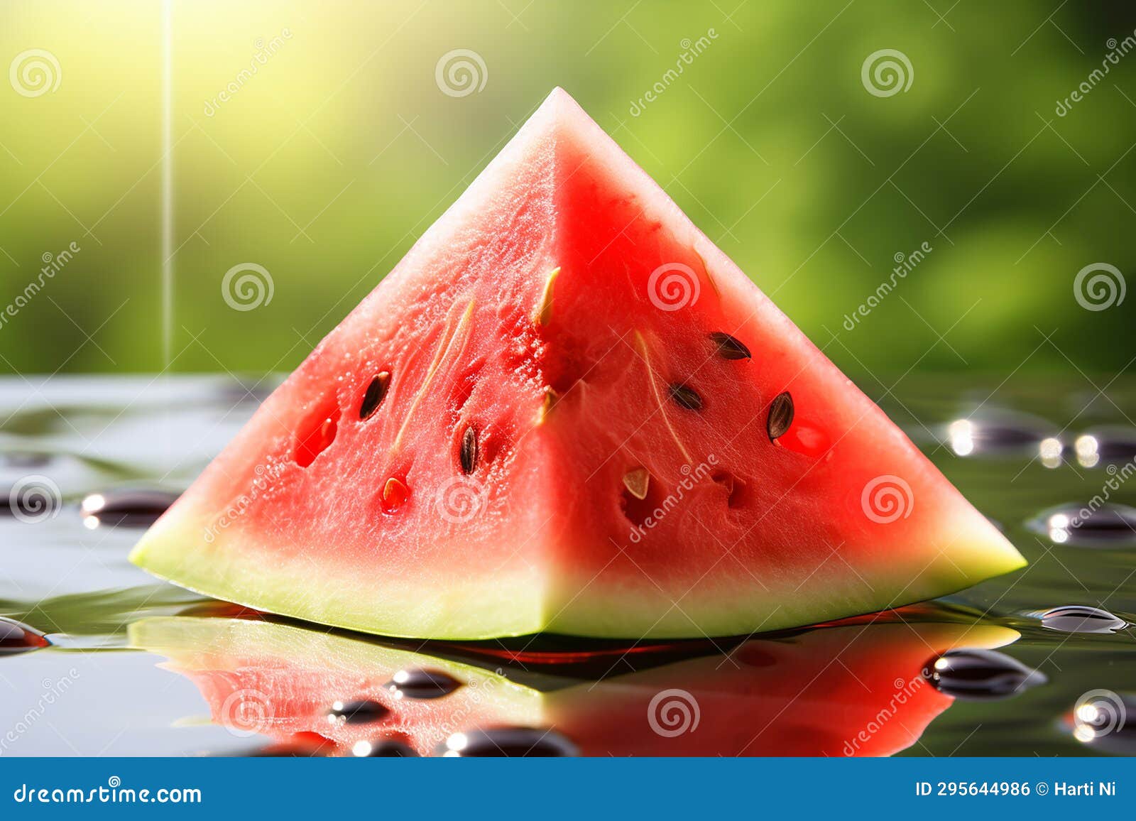 Generative AI Image of Triangular Watermelon Fruit on Bright Nature ...