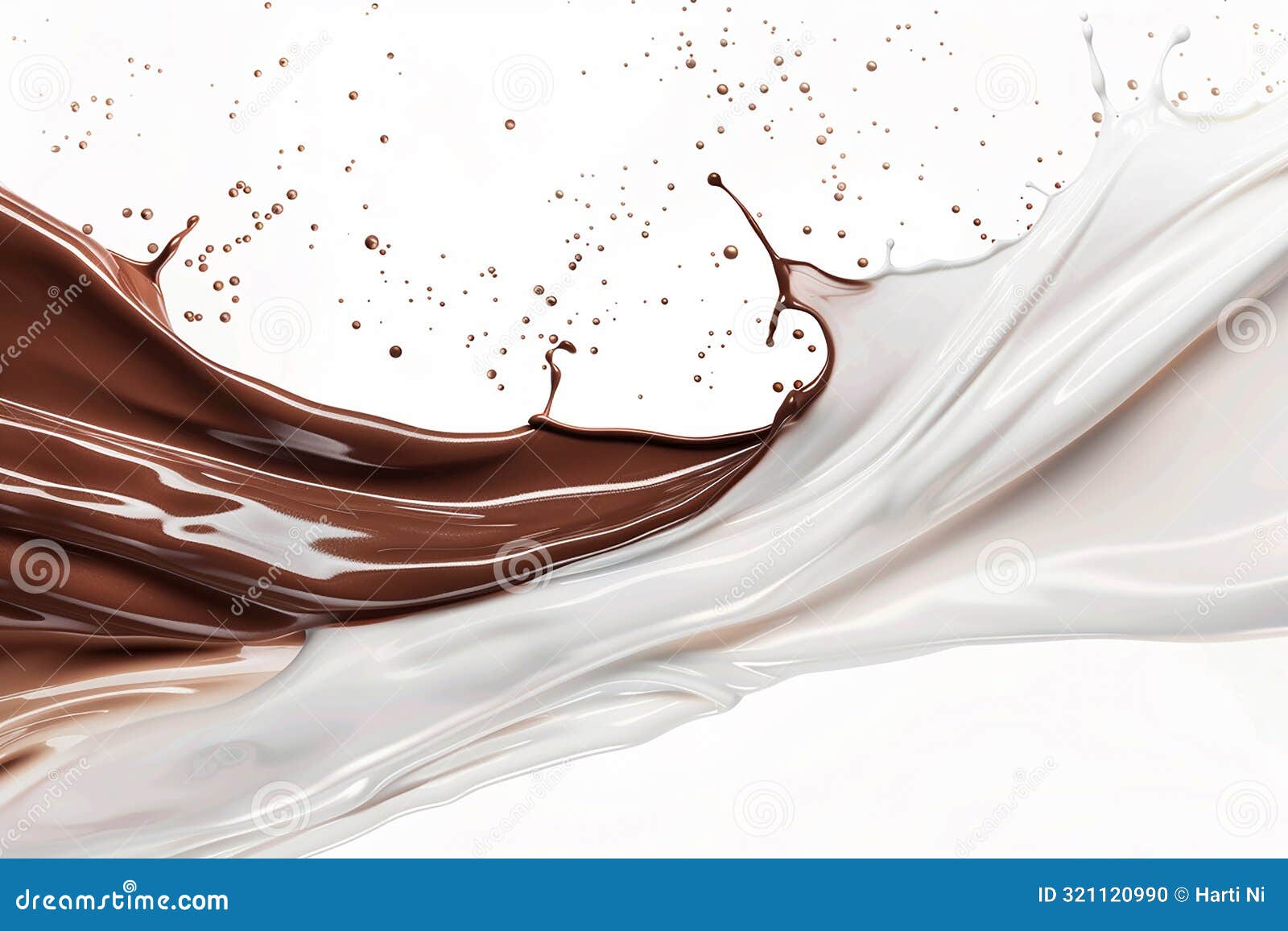 Generative AI Image of Vanilla Chocolate Milk Mix Flowing in the Air ...