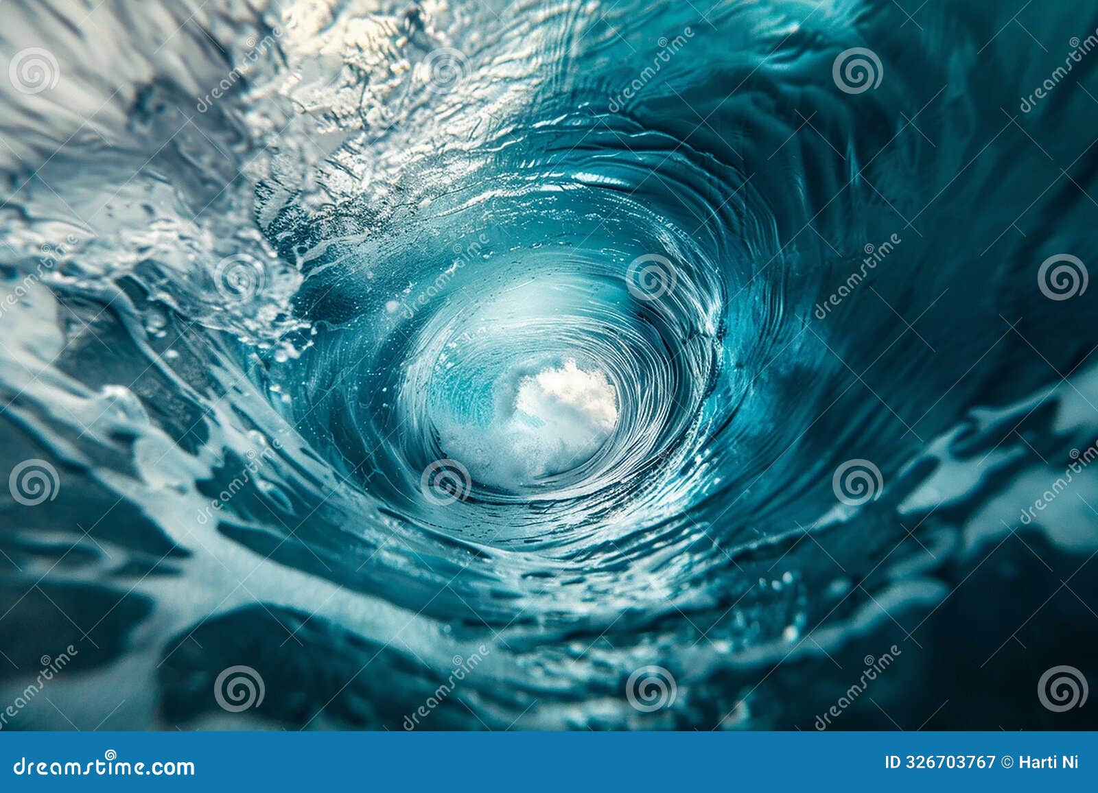 Generative AI Image Of Vortex Split View Of Blue Ocean Waters Wallpaper ...