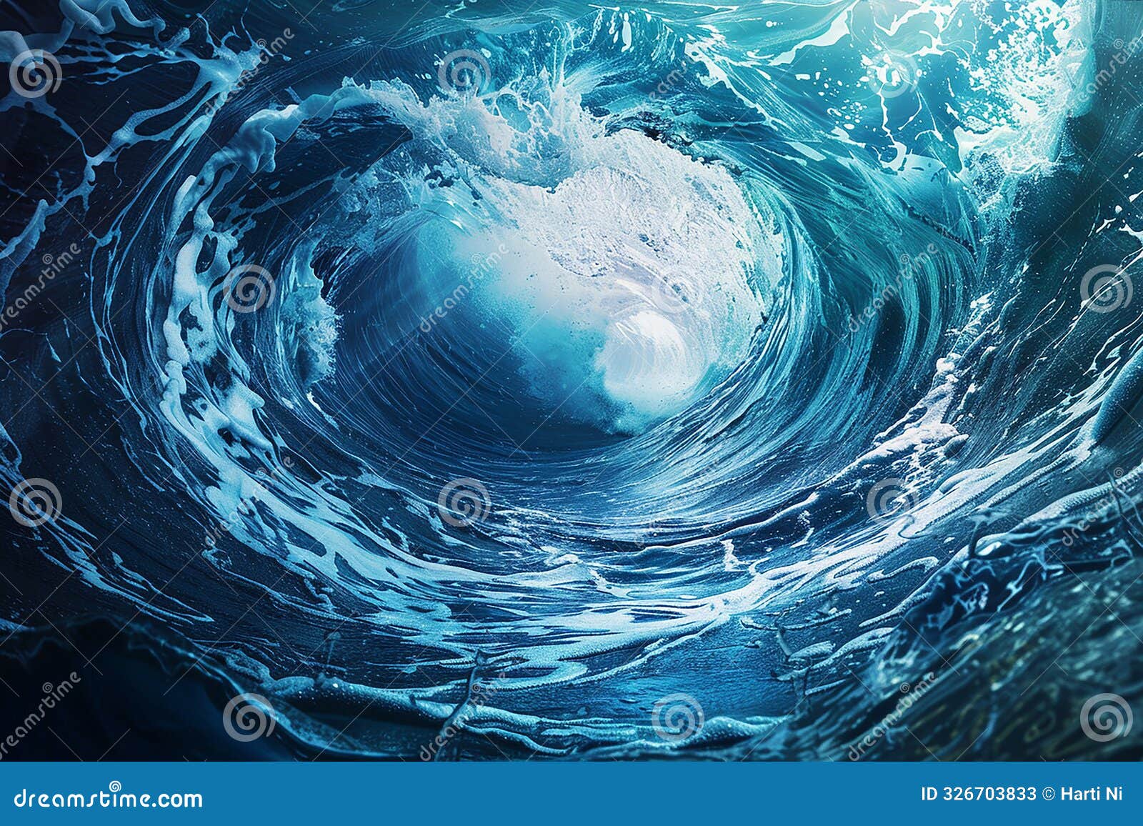 Generative AI Image of Vortex Split View of Blue Ocean Waters Wallpaper ...