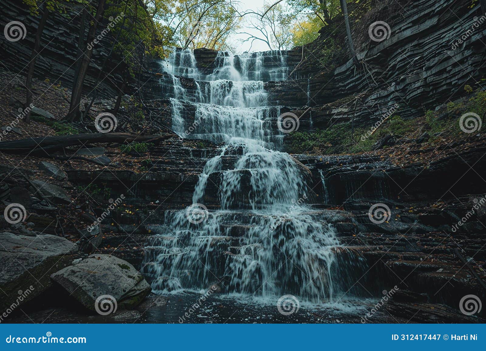 Generative AI Image of Waterfall in the River with Fresh Air Stock ...