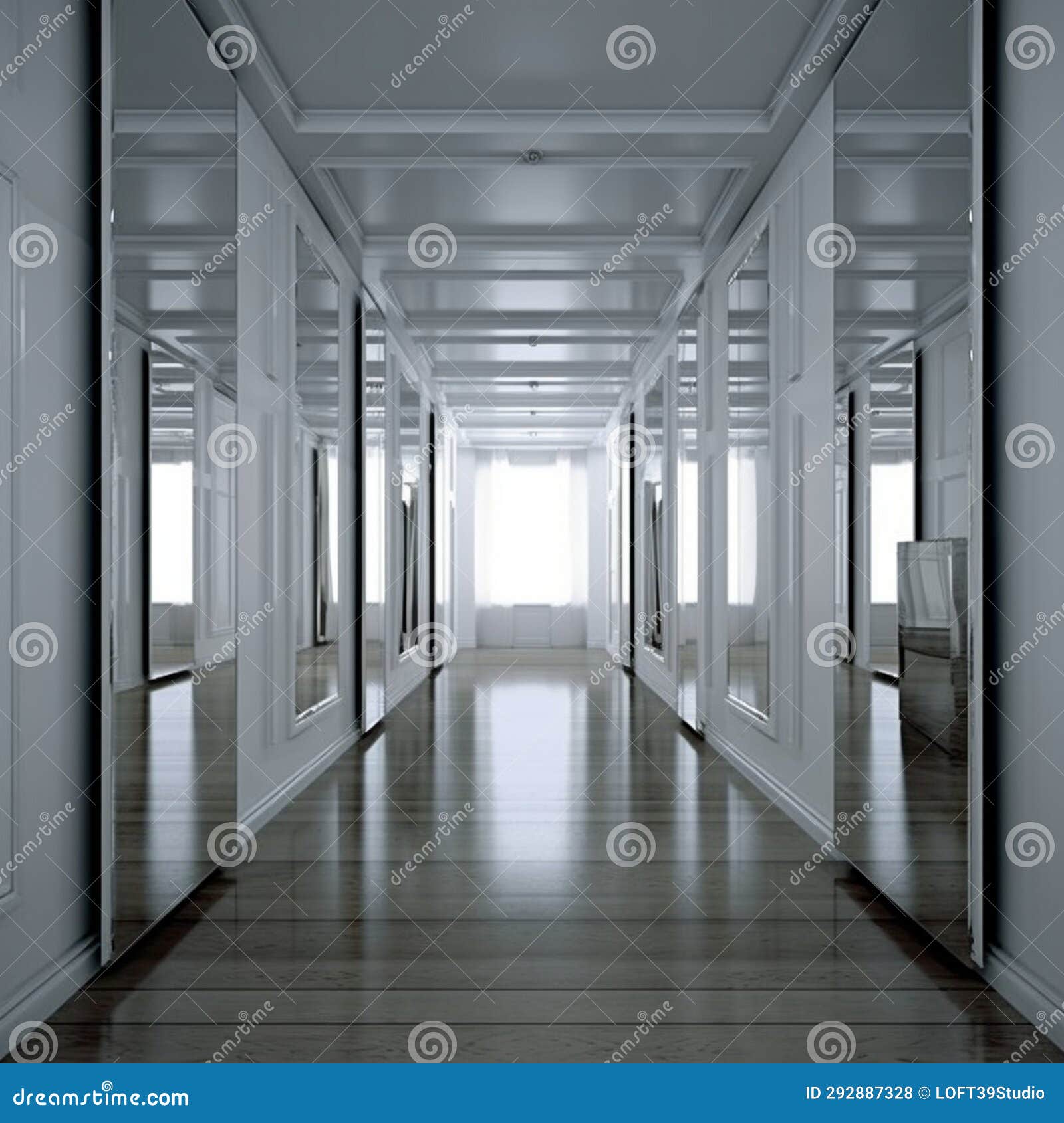 Interior_of_corridor_with_large_mirror_1695525384887_2 Stock ...
