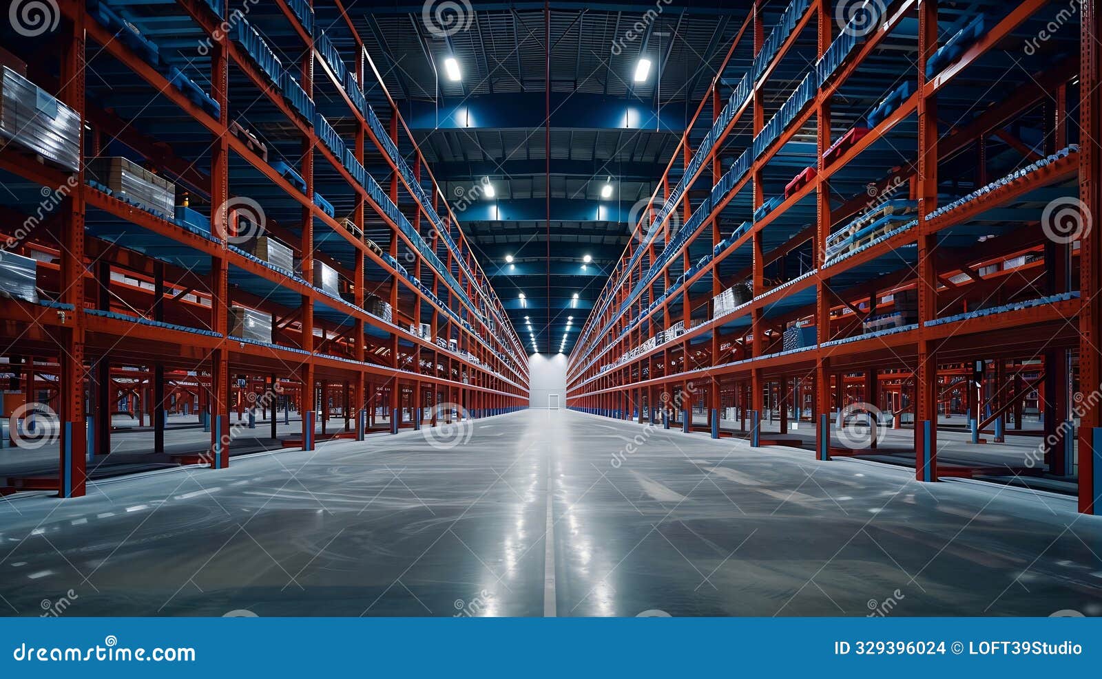 Warehouse Racking System In Minimalist 8K Resolution Render Royalty ...