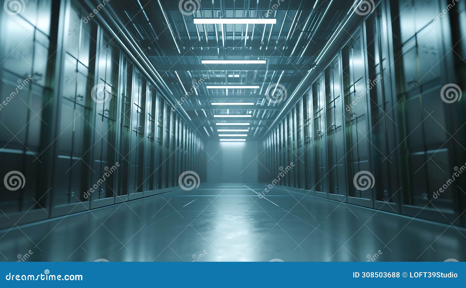 Generative AI Interior of a Very Large Empty Storage Room Business ...