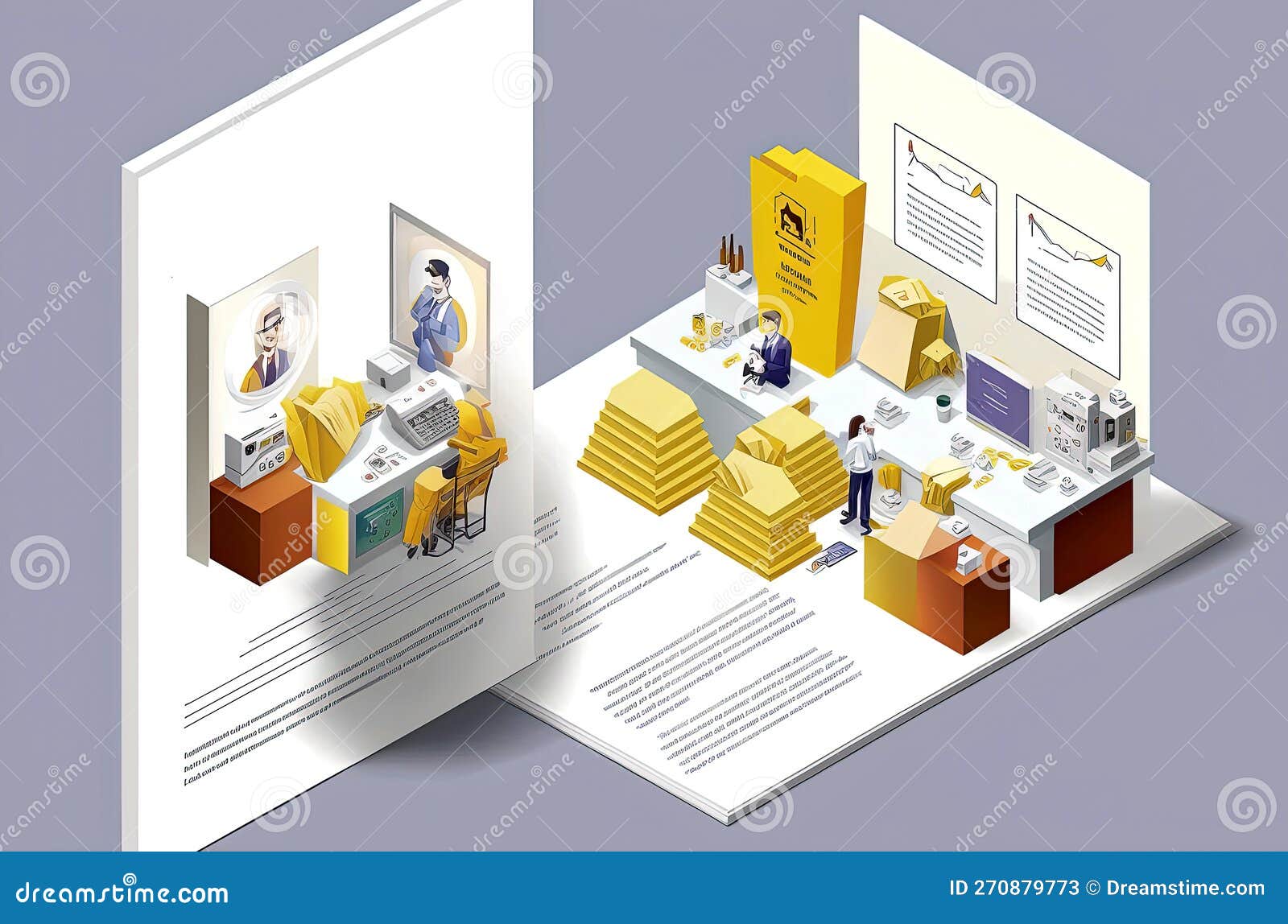 Generative AI of Isometric Concept Illustration of Business Analysis ...