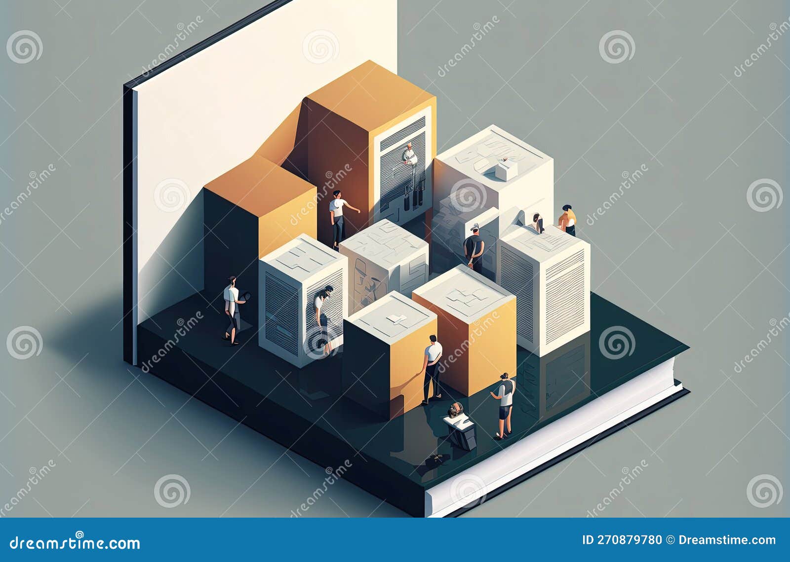 Generative AI of Isometric Concept Illustration of Business Analysis ...
