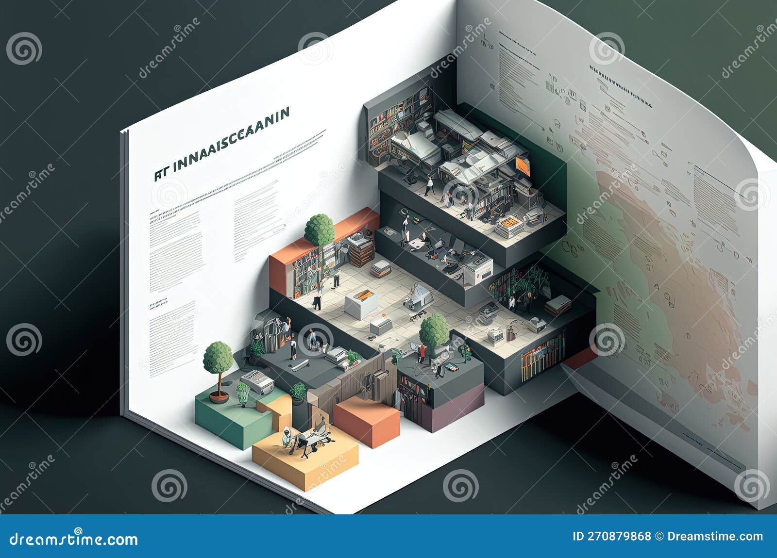Generative AI of Isometric Concept Illustration of Business Analysis ...