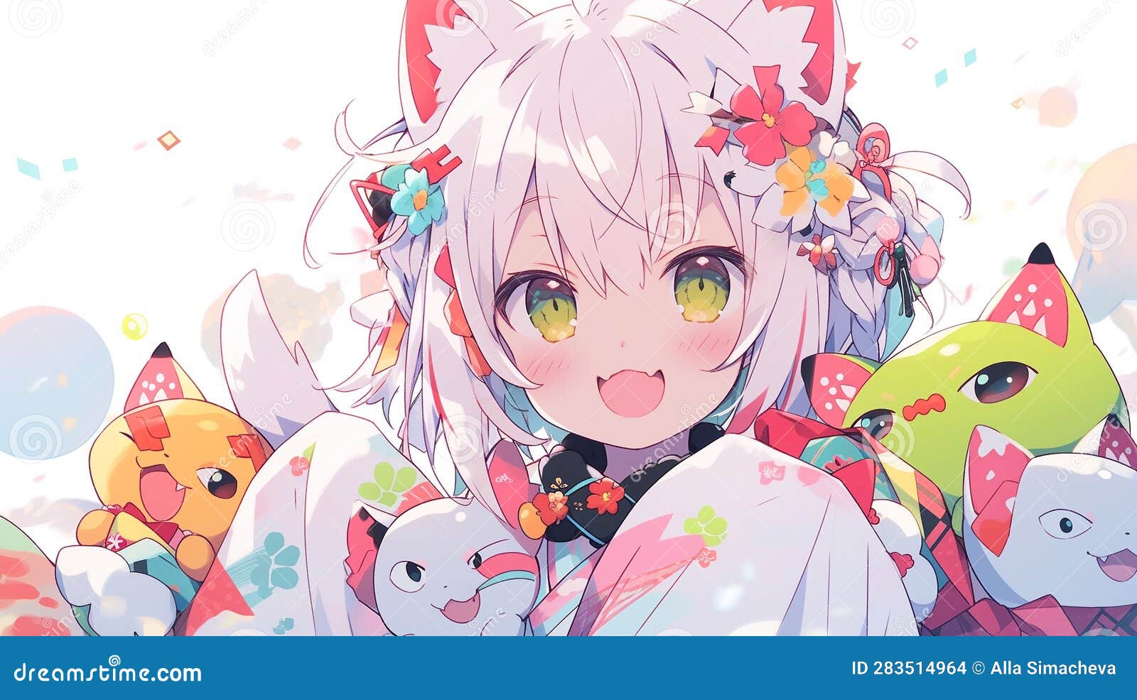 Generative Ai. Kawaii Kitten Illustration | CartoonDealer.com #283514964