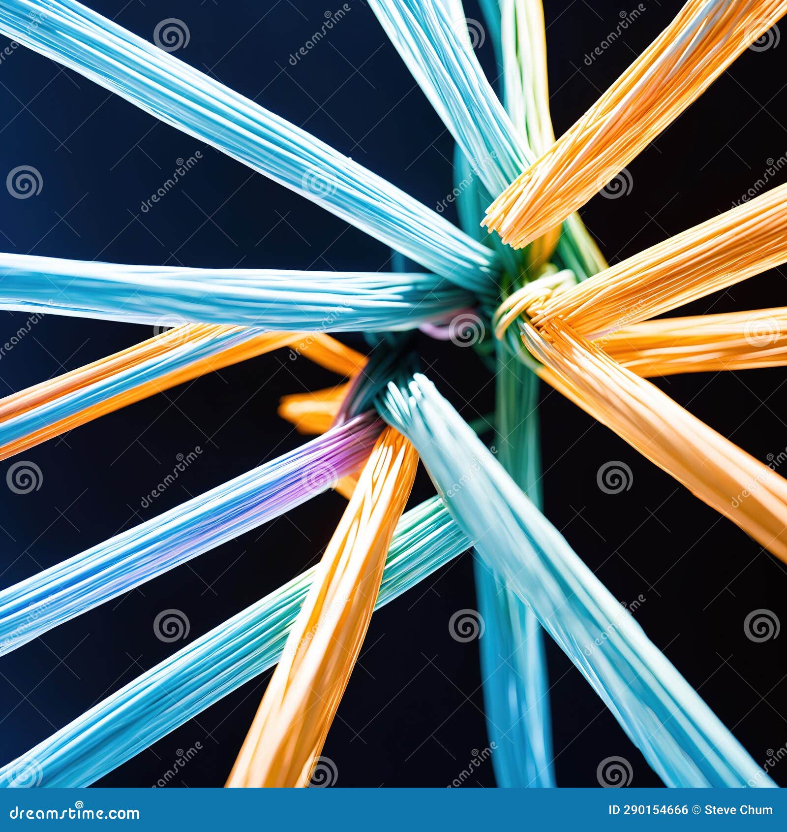 Generative AI, Knotted Colored Nylon Fibers Stock Illustration ...