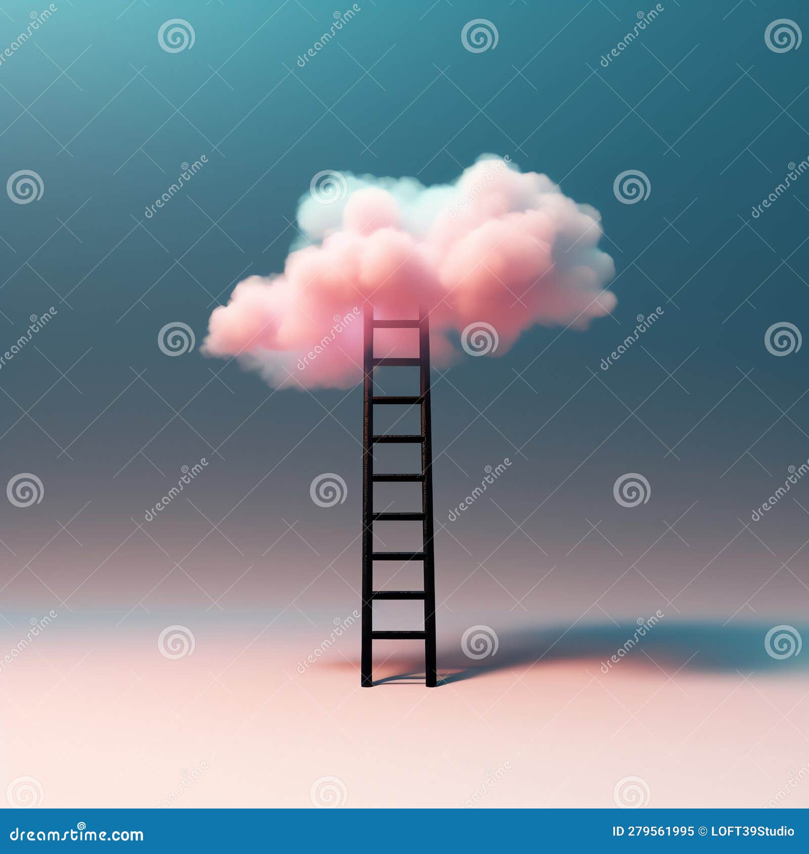 Generative AI Ladder Leading To Cloud- Stock Illustration ...