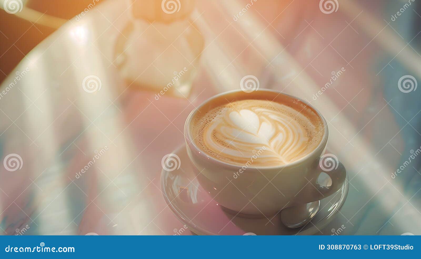 Generative AI Latte Art Coffee Business Concept. Stock Illustration ...