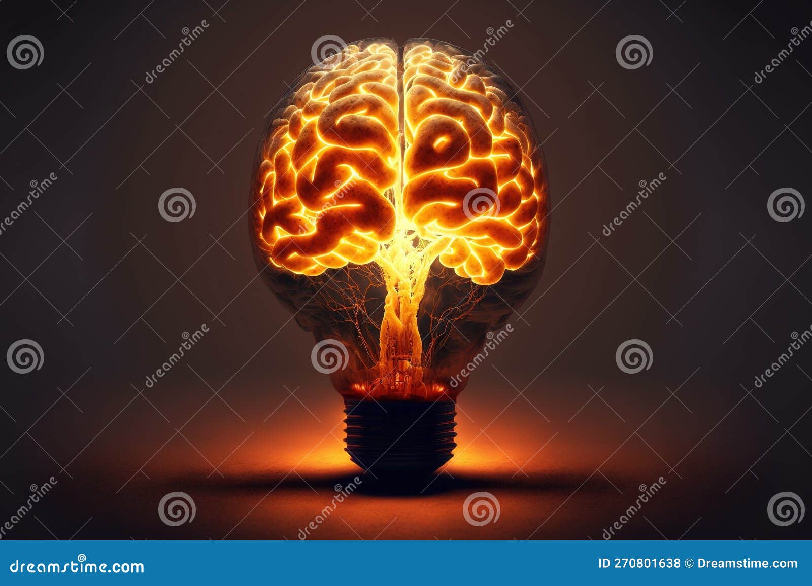 Generative AI of a Lightbulb in the Shape of a Brain Concept for ...