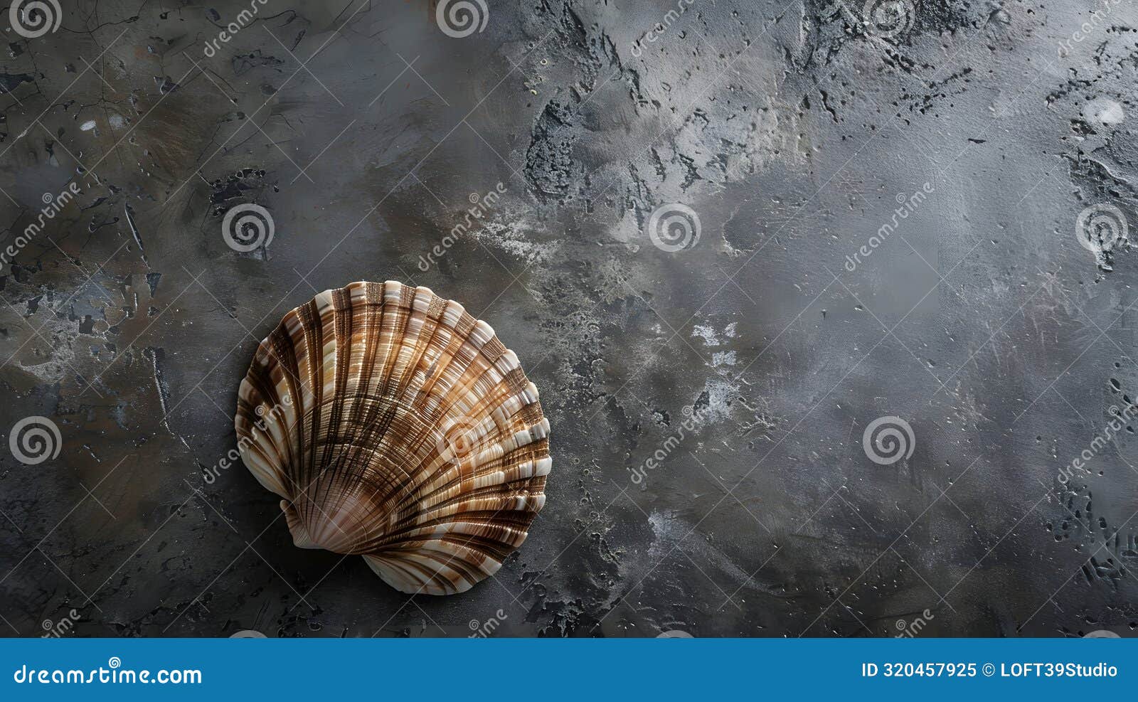 Generative AI Loft Style Shell of Shellfish on the Dark Gray Cement ...