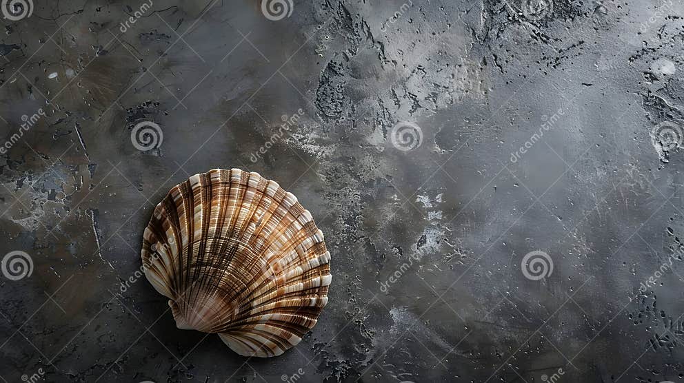 Generative AI Loft Style Shell of Shellfish on the Dark Gray Cement ...