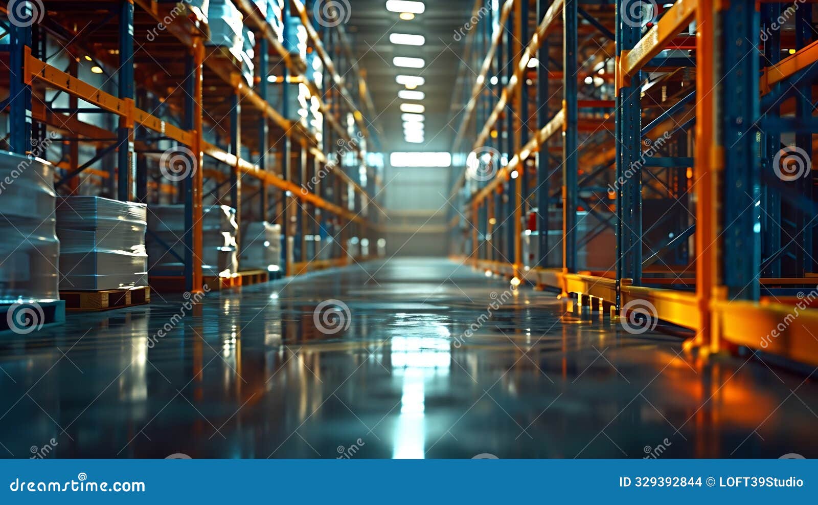 Generative AI Logistics Warehouse with Empty High Racks Business ...