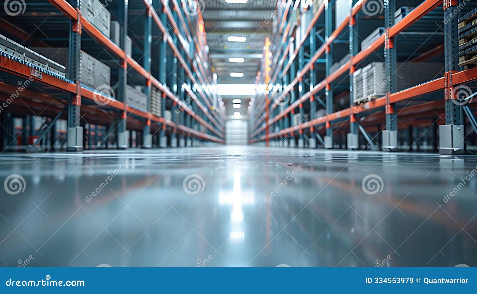 Generative AI Logistics Warehouse with Empty High Racks Business ...